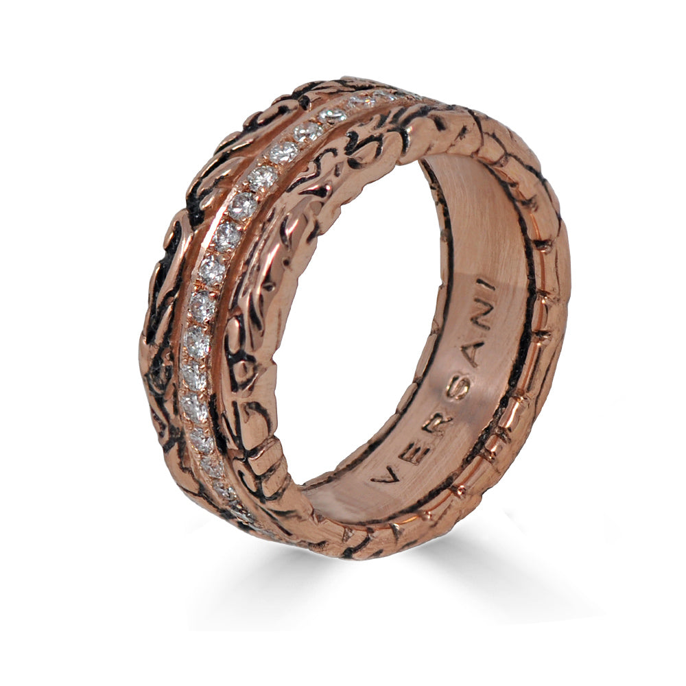 Keydesign White Diamond Single Row Band Ring – Versani