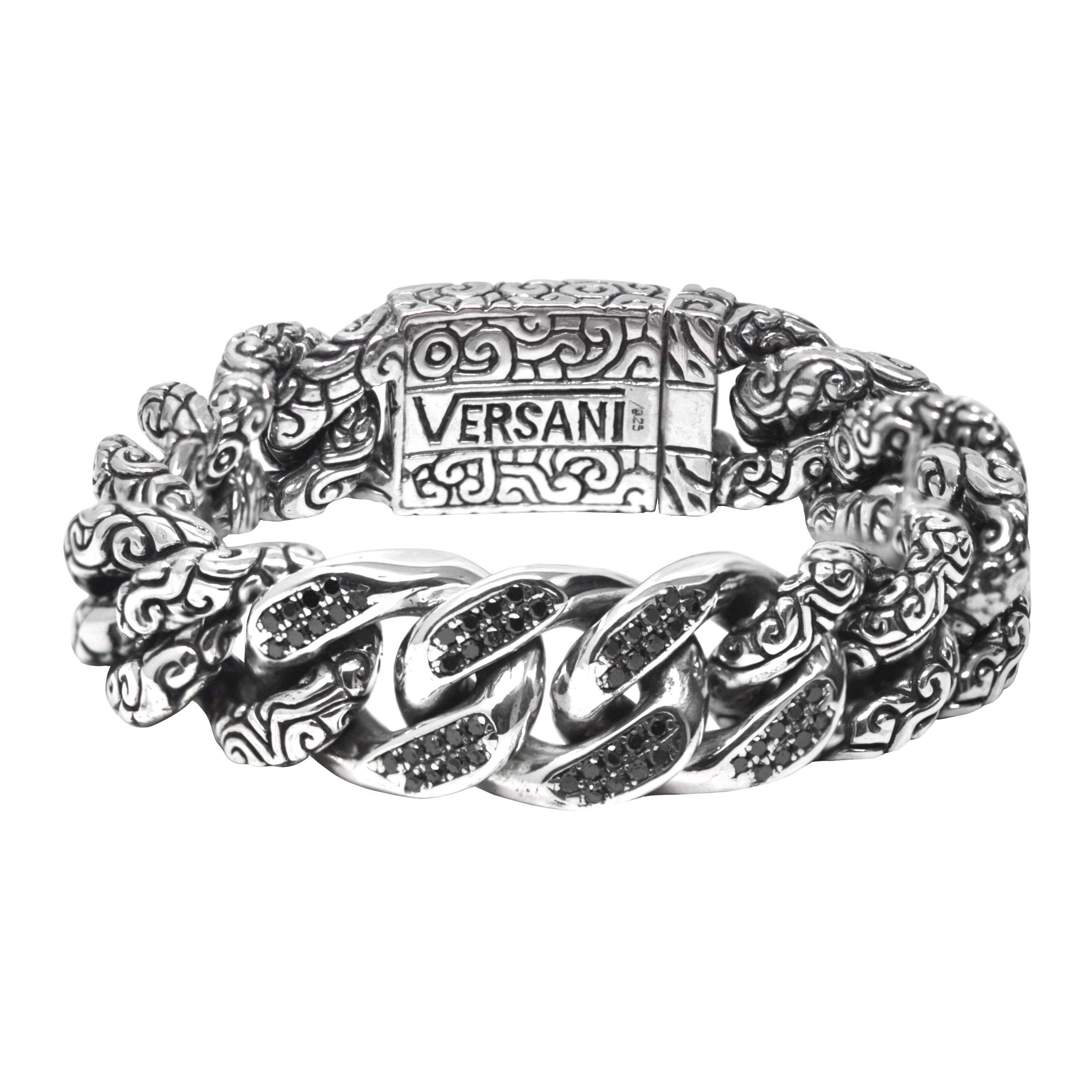 Wide KeyDesign Black Diamond Cuban Link Bracelet – Versani