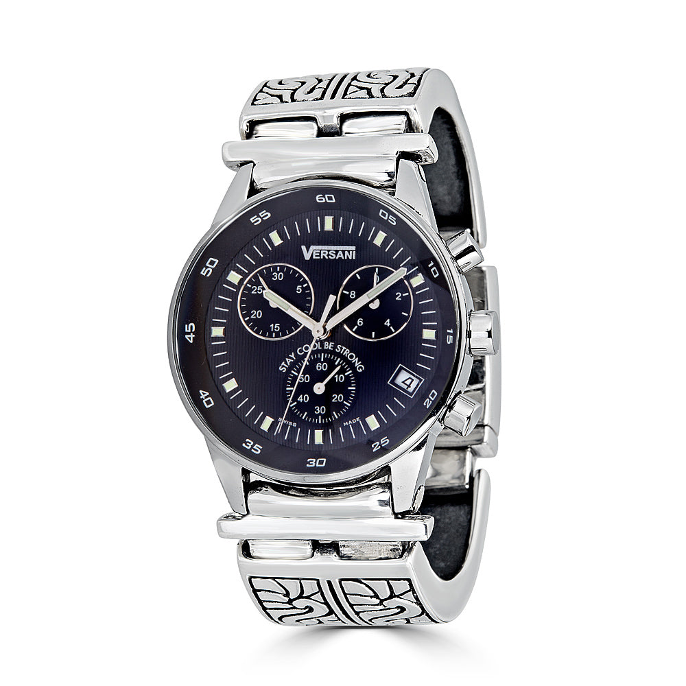 Round Chronograph Watch On Keydesign Bracelet | Versani